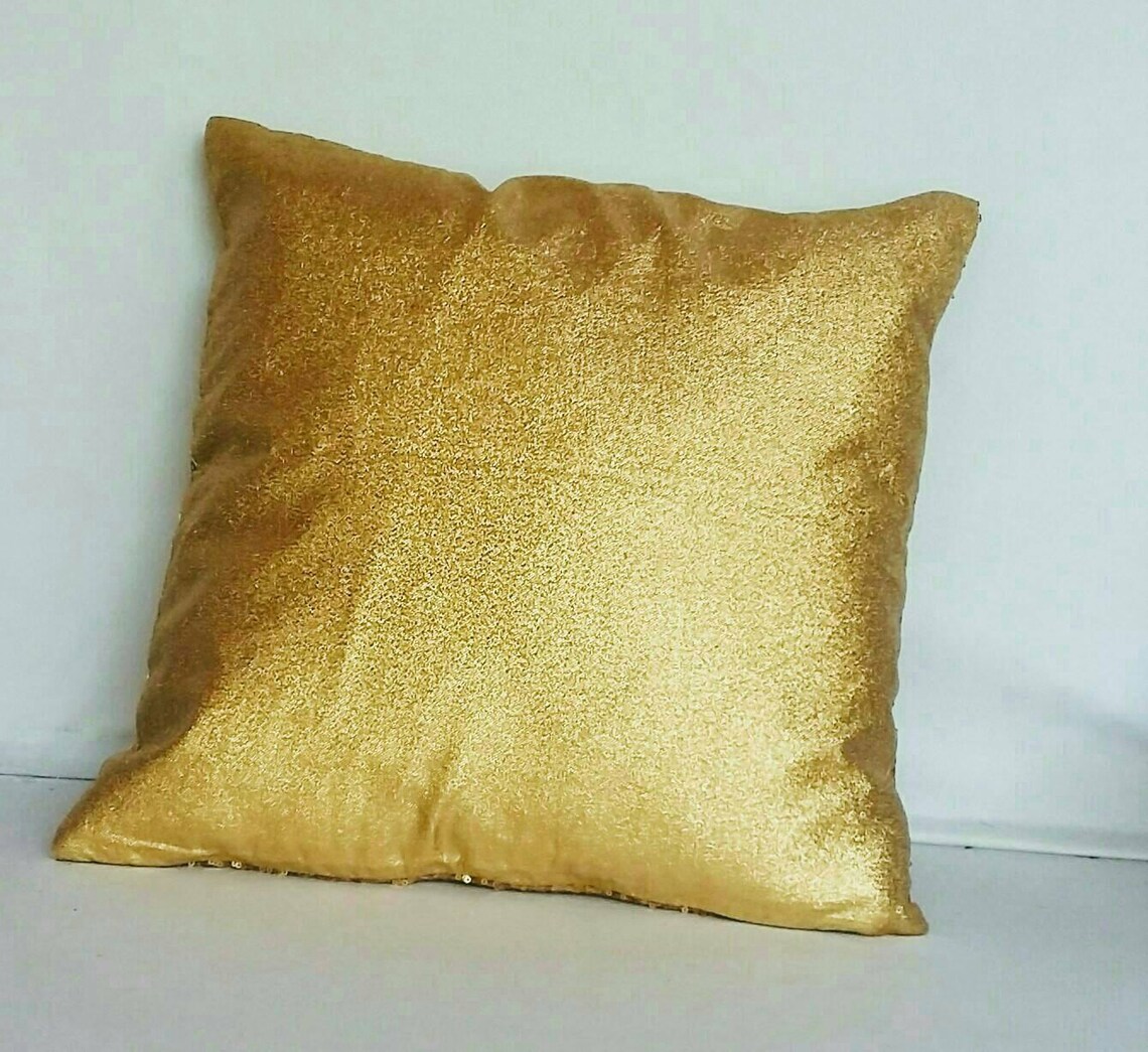 Bright Gold Sequin Pillow Decorative Gold Metallic Pillow | Etsy
