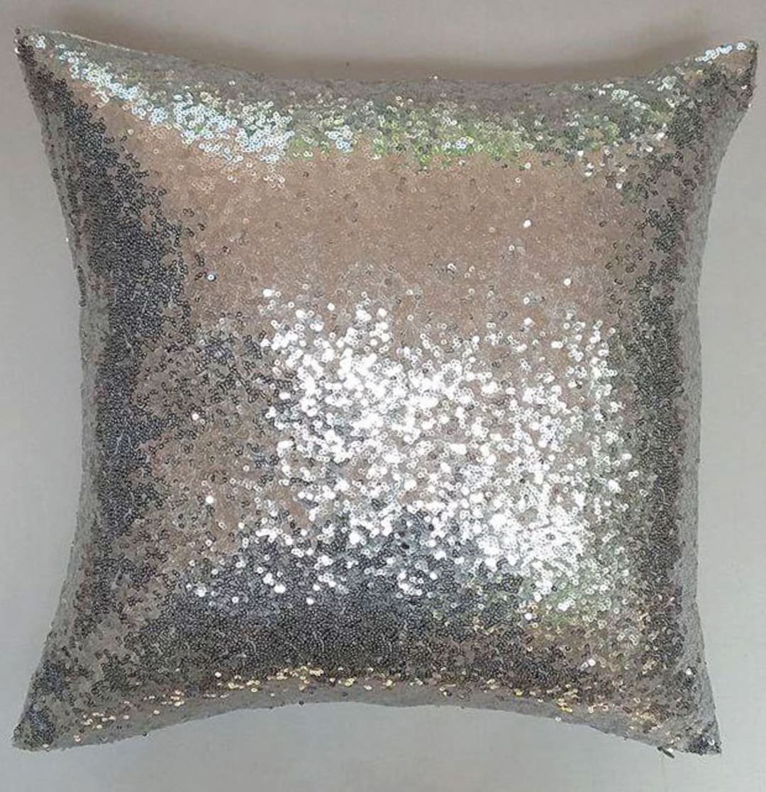 Silver Sequin Pillow. Silver Decorative Pillow. Wedding Decor. Event ...