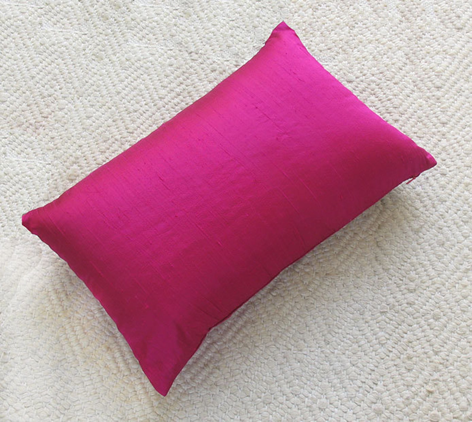 Fuchsia Pink Silk Pillow, Dupioni Silk Decorative Pillow Cover, Hot ...