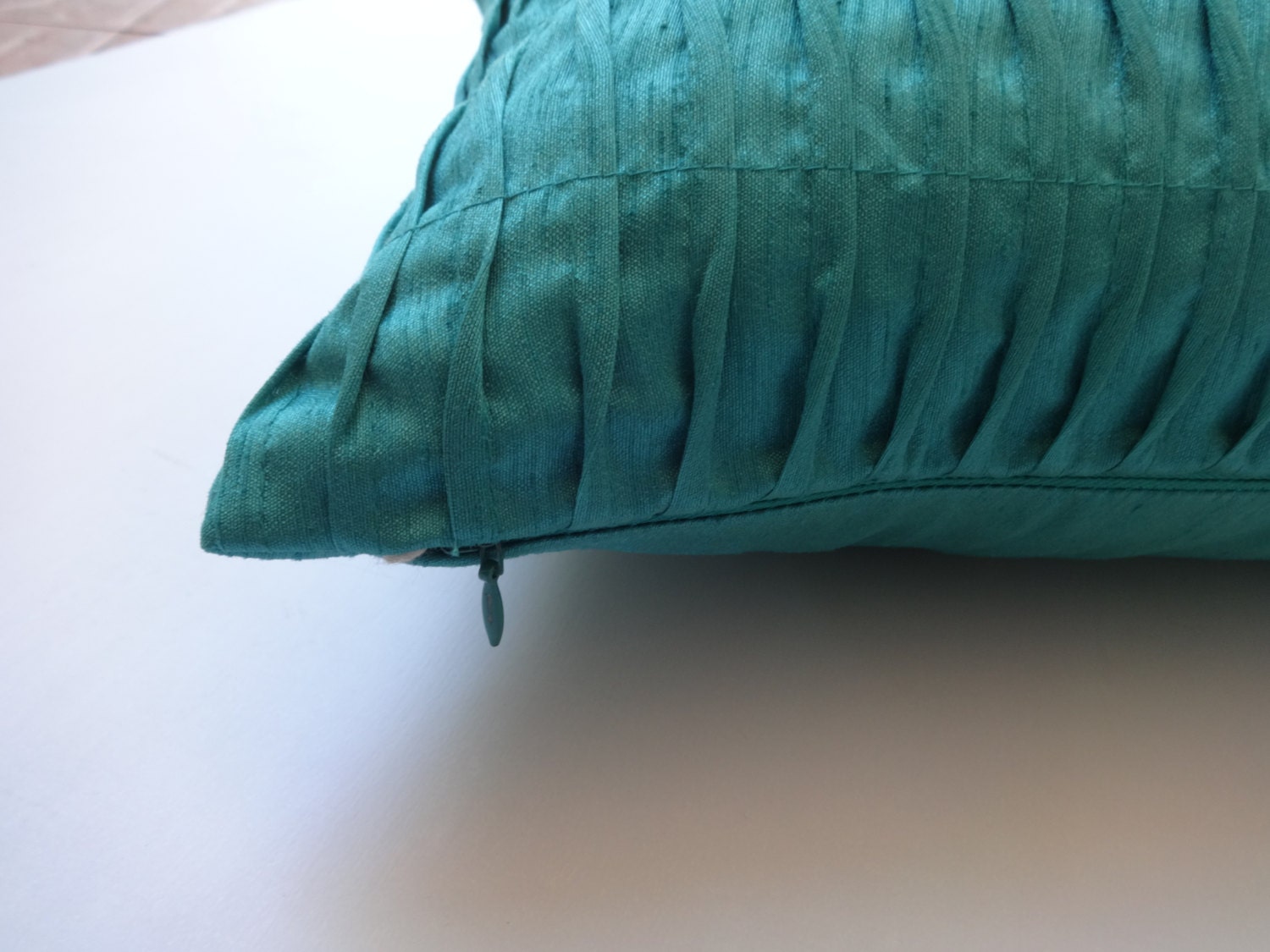 Jade Green Pleated Pillow. Jade Green Art Silk Pin Tuck - Etsy