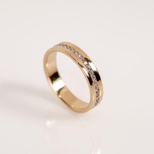 14K Solid Gold Slim Wedding Ring Set for Him & Her • Minimalist ...