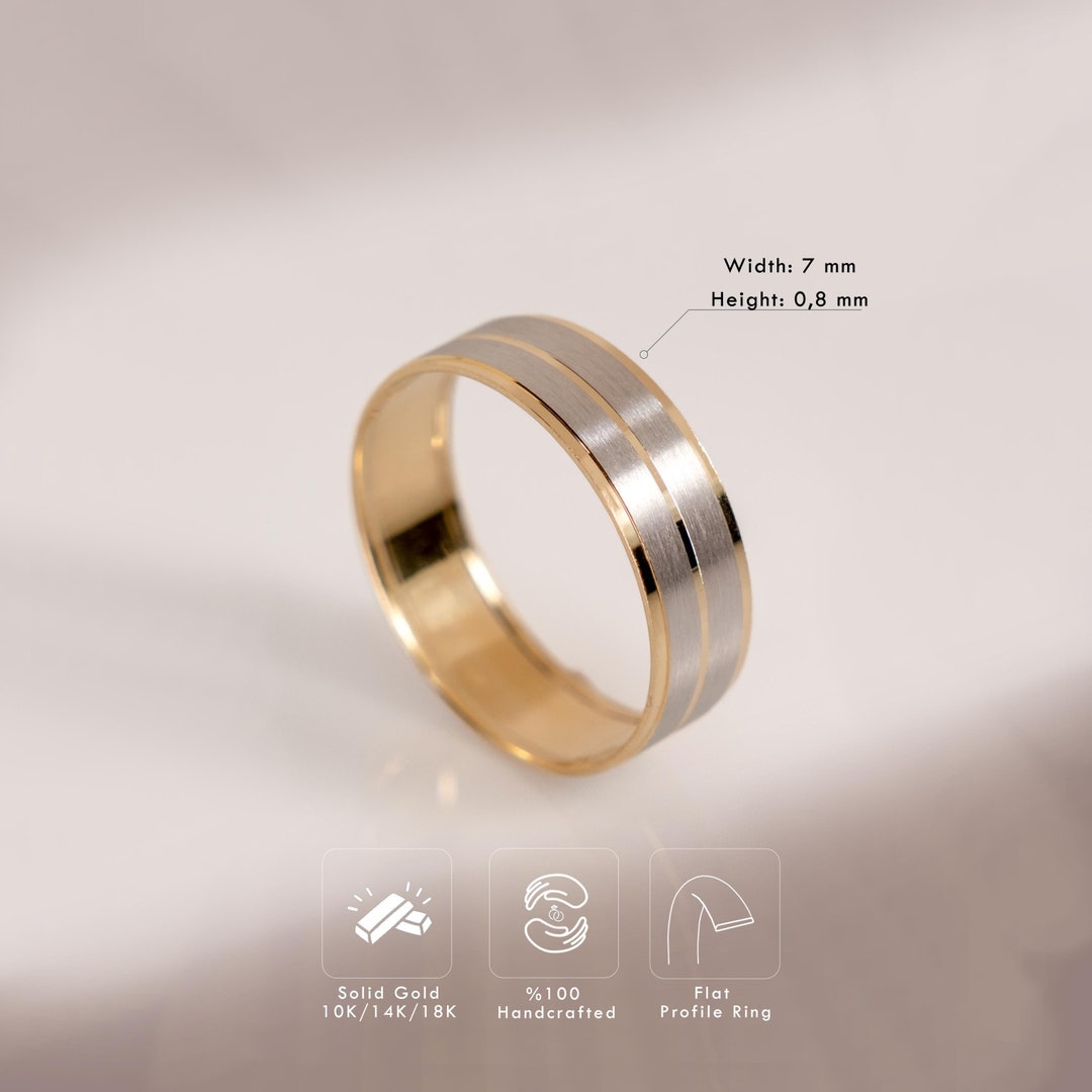 6mm Mens Gold Wedding Ring, Men's Gold Wedding Band, Men's Rose Gold ...
