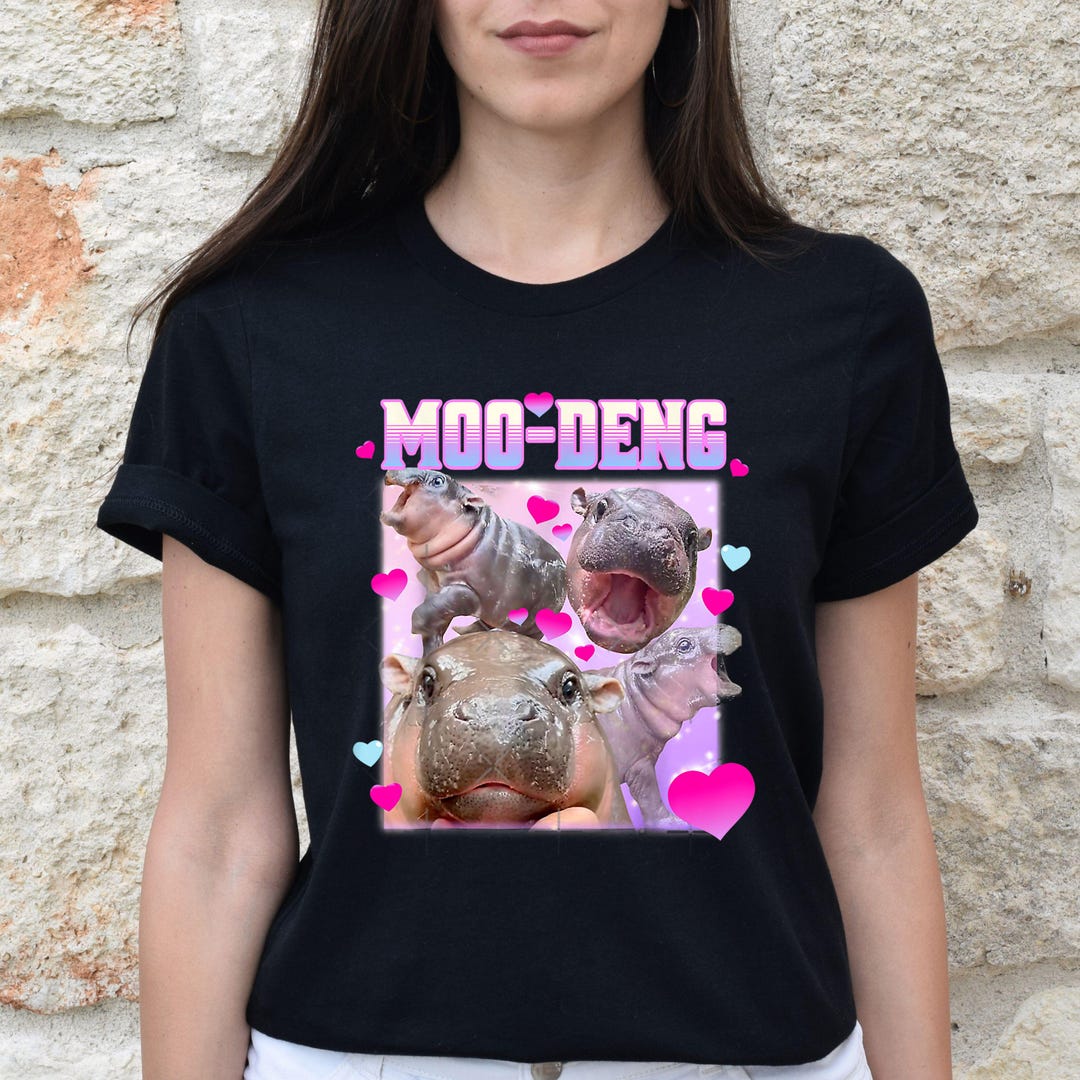 Moo Deng Tshirt, Moo Deng Merch, Moo Deng Gift, Baby Hippo Tee, Zoo ...