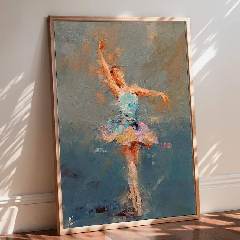 Abstract Ballerina Wall Art, Ballet Dancer Canvas, Modern Figurative ...