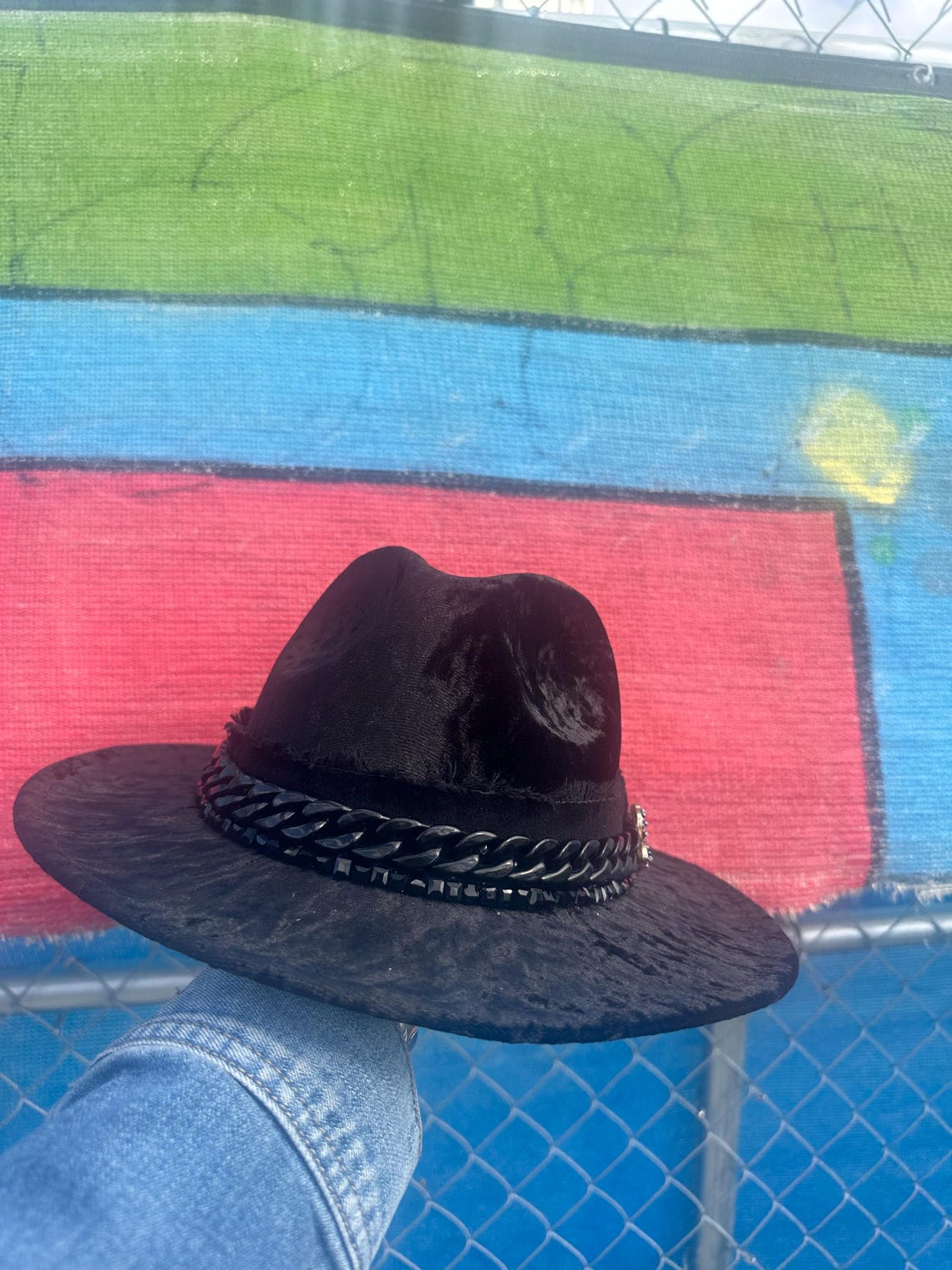 Adjustable Handmade Black Velvet Fedora Custom Hat. With Black Snake ...