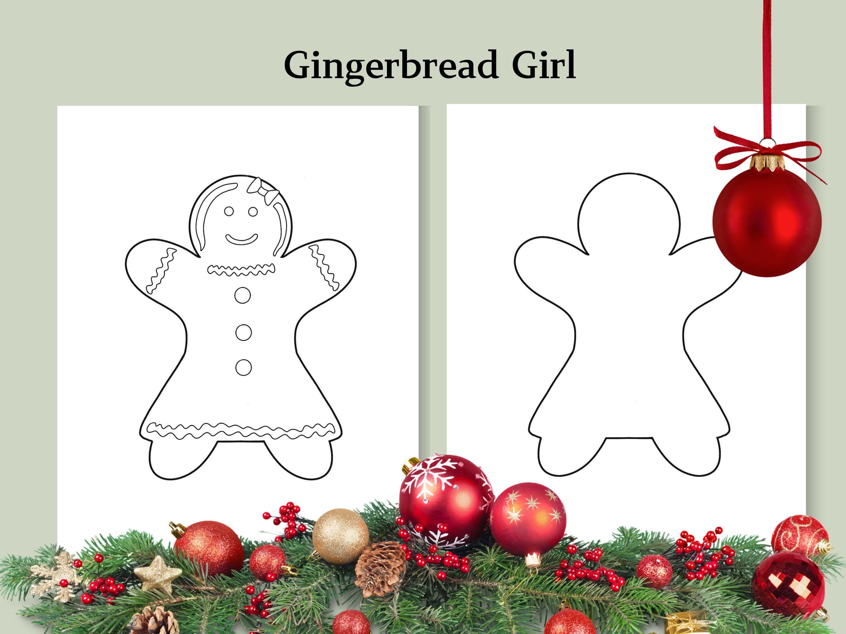 Gingerbread Man Coloring Pages: Christmas Crafts - Gingerbread Template ...