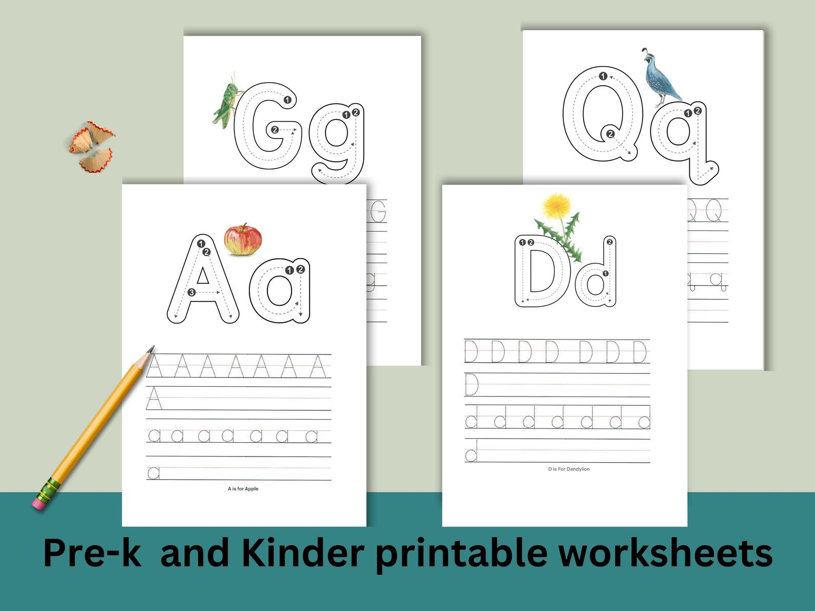 Printable Alphabet Tracing Worksheets Pre-k Kindergarten Toddler ...