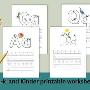 Printable Alphabet Tracing Worksheets Pre-k Kindergarten Toddler ...
