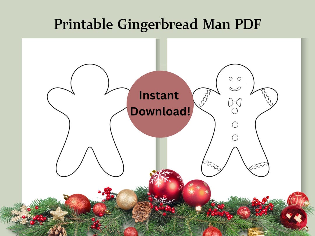 Gingerbread Man Coloring Pages: Christmas Crafts - Gingerbread Template ...