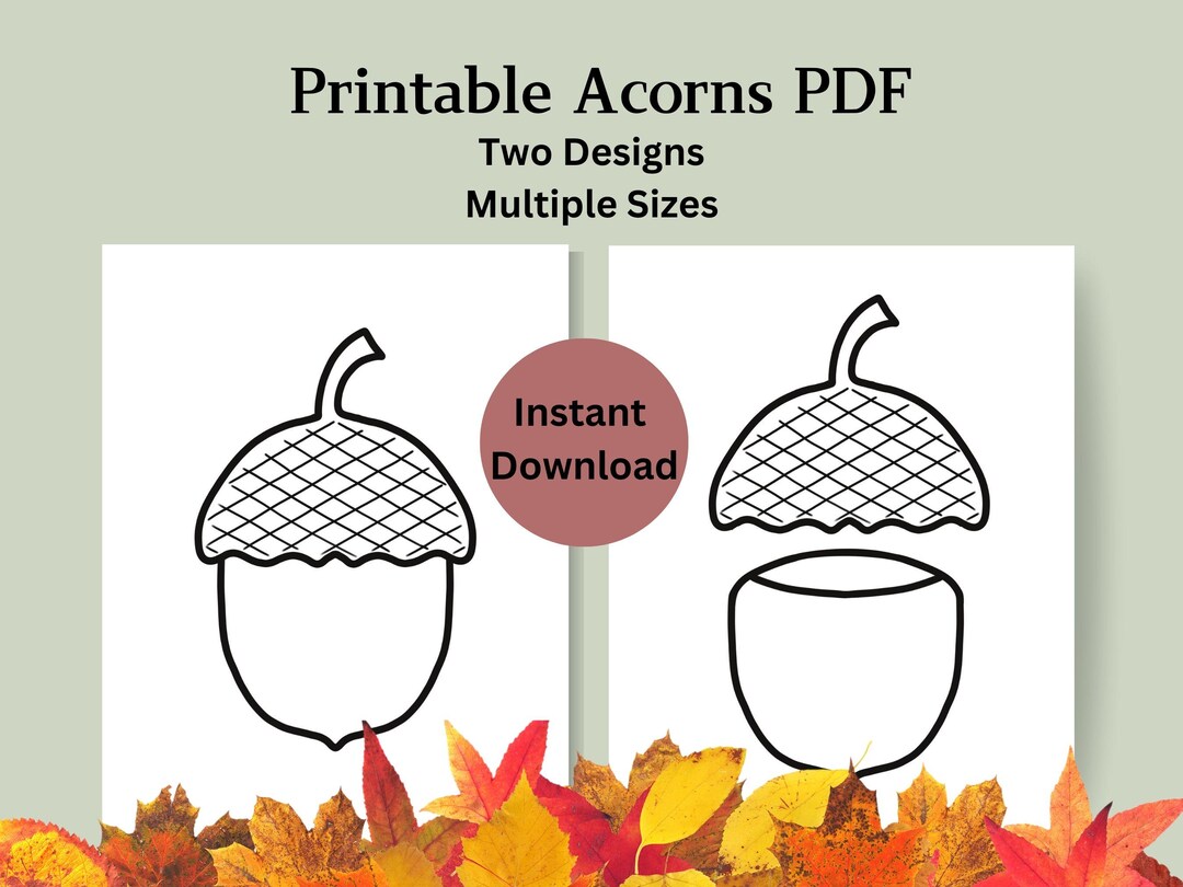 Printable Acorns PDF - Templates for Crafts - Kids Crafts - Autumn ...
