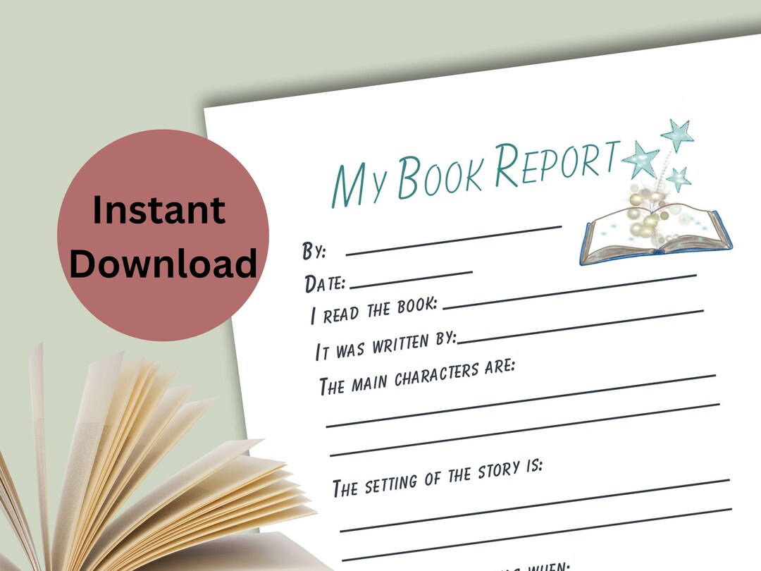 Book Report - Printable Book Report Worksheet for Kids - for Various ...