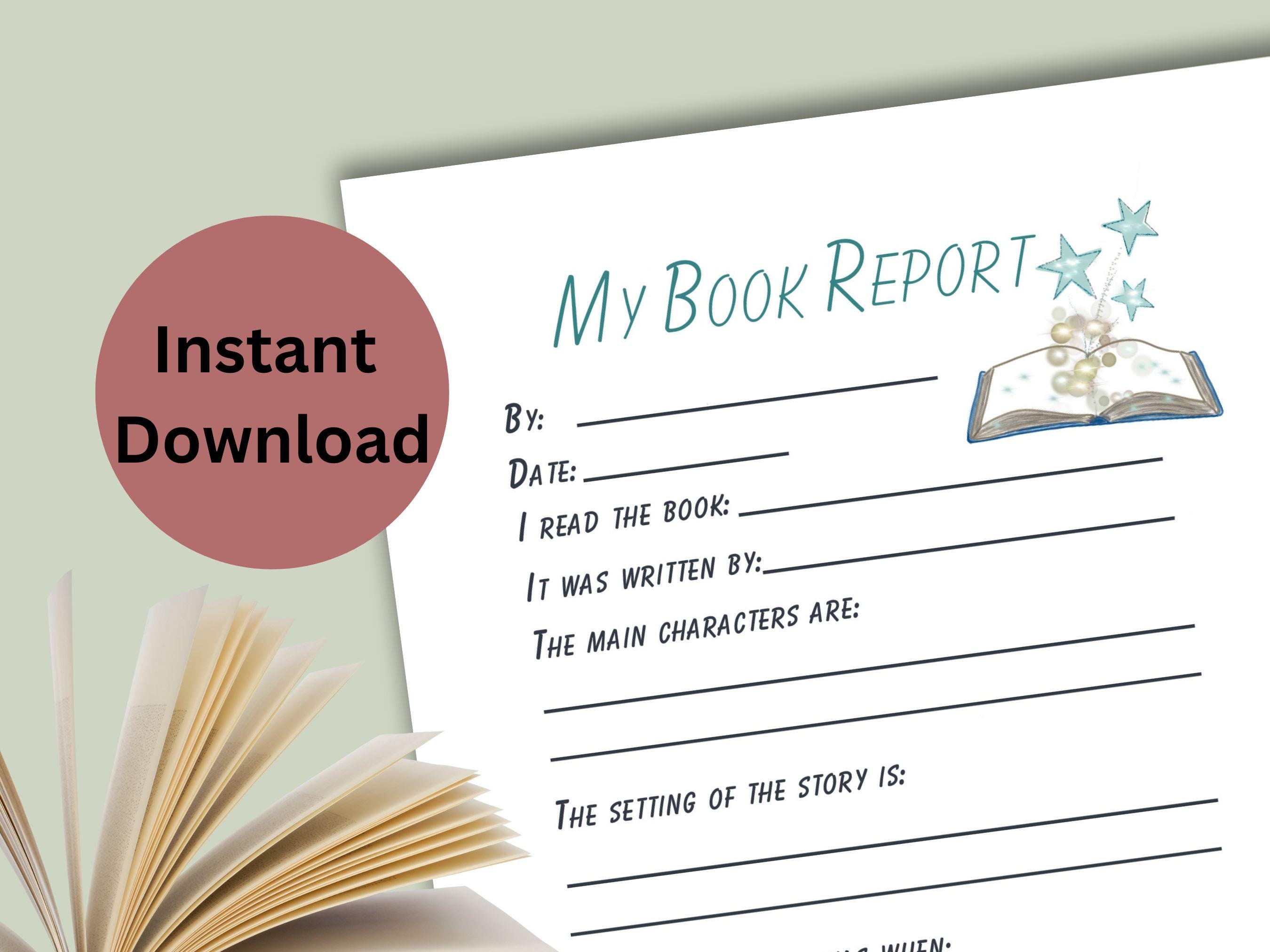 Book Report - Printable Book Report Worksheet for Kids - for Various ...