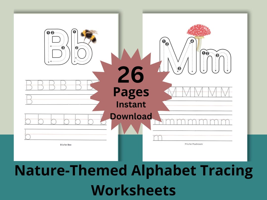 Printable Alphabet Tracing Worksheets Pre-k Kindergarten Toddler ...