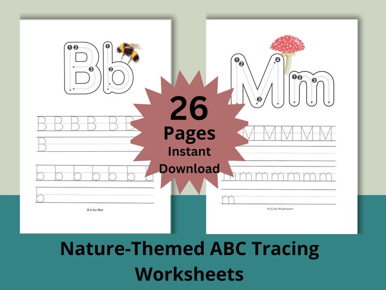 Printable Alphabet Tracing Worksheets Pre-k Kindergarten Toddler ...