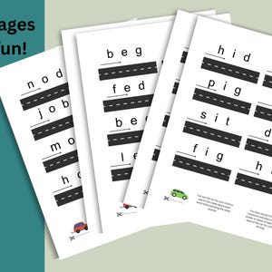 CVC Reading Game: Car-themed Phonics Practice (printable) - Etsy