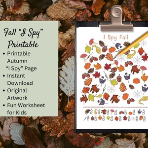 Printable I Spy Counting Activity Sheet - Fun Autumn Worksheet ...
