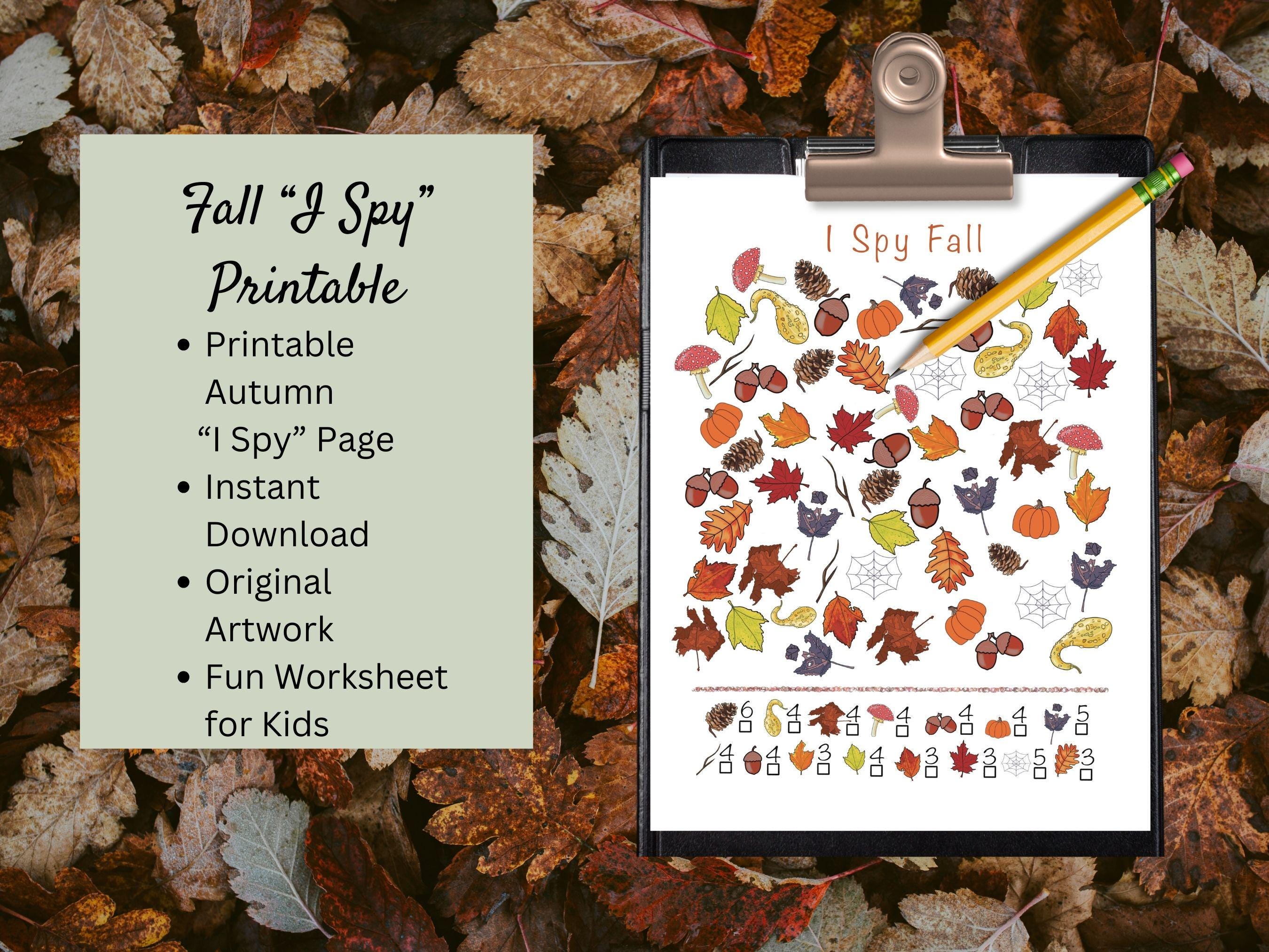 Printable I Spy Counting Activity Sheet - Fun Autumn Worksheet ...