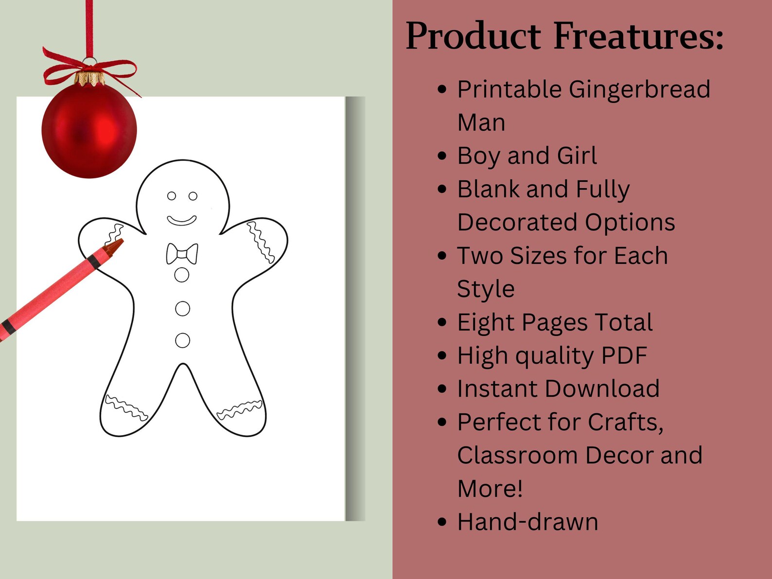 Gingerbread Man Coloring Pages: Christmas Crafts - Gingerbread Template ...