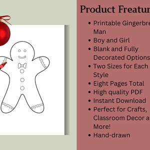 Gingerbread Man Coloring Pages: Christmas Crafts - Gingerbread Template ...