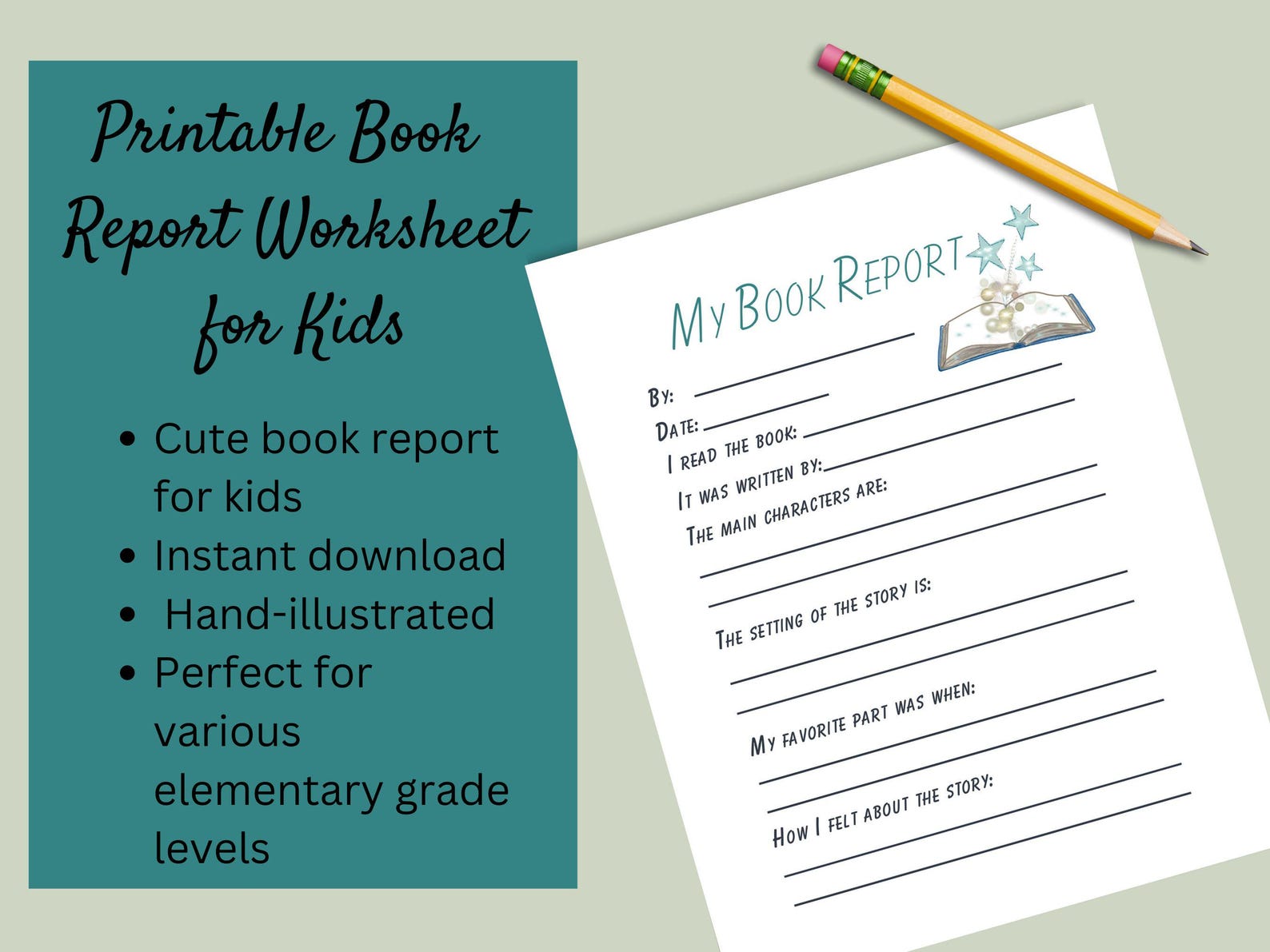 Book Report - Printable Book Report Worksheet for Kids - for Various ...