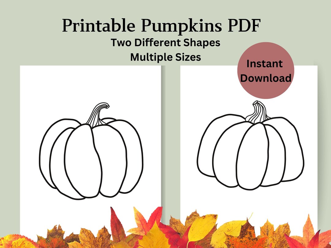 Printable Pumpkin PDF - Arts and Crafts for Kids - Fall, Thanksgiving ...
