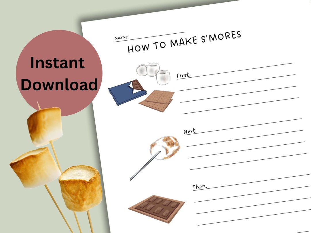 S'mores Writing Prompt: Illustrated Fall Activity (digital Download) - Etsy