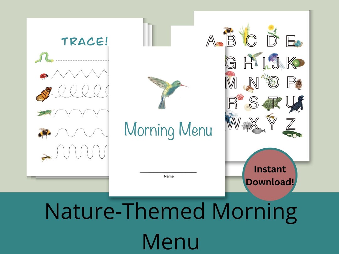 Morning Menu - Preschool - Kindergarten - Toddler - Printable ...