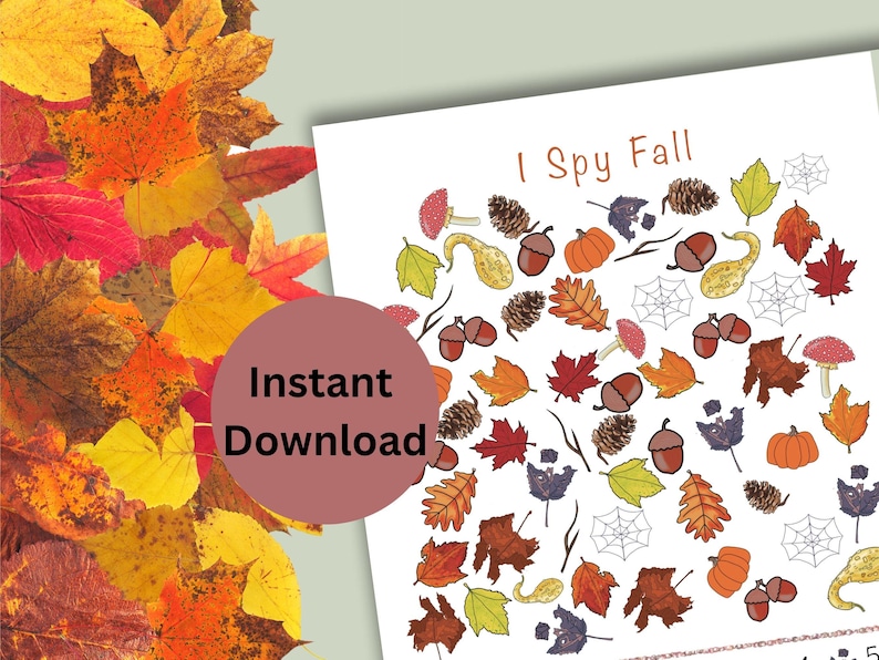 Printable I Spy Counting Activity Sheet - Fun Autumn Worksheet ...