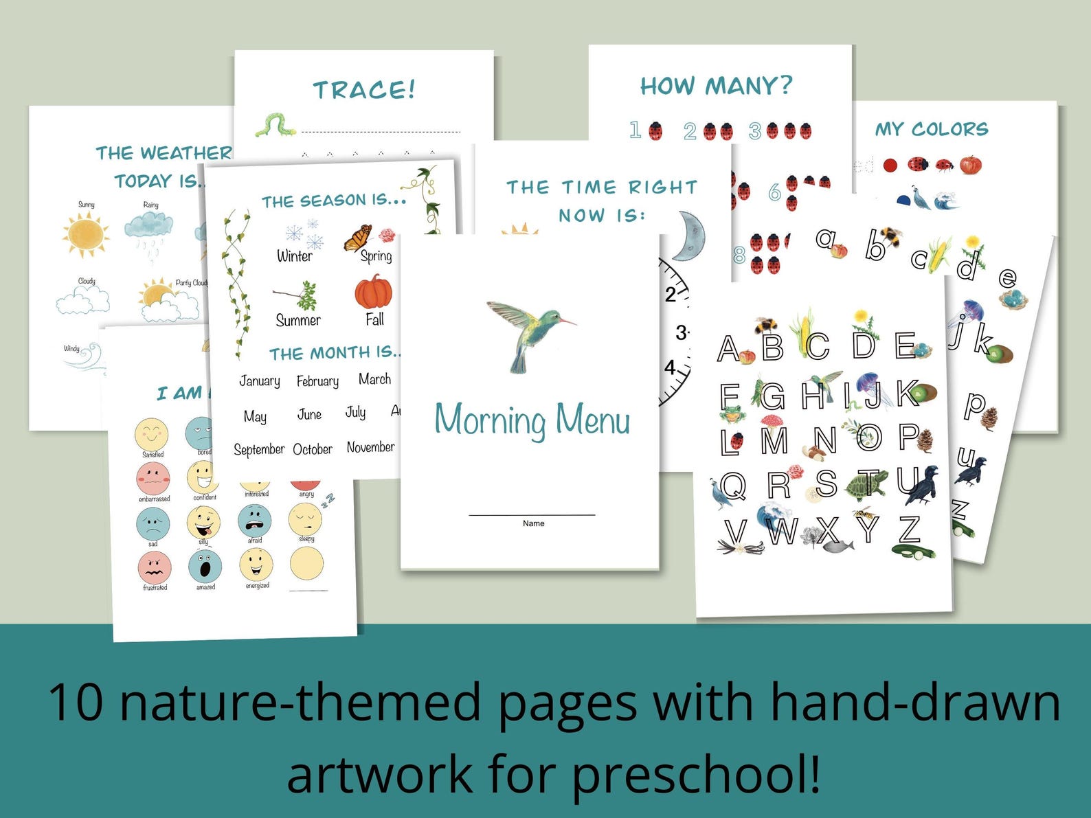 Morning Menu - Preschool - Kindergarten - Toddler - Printable ...