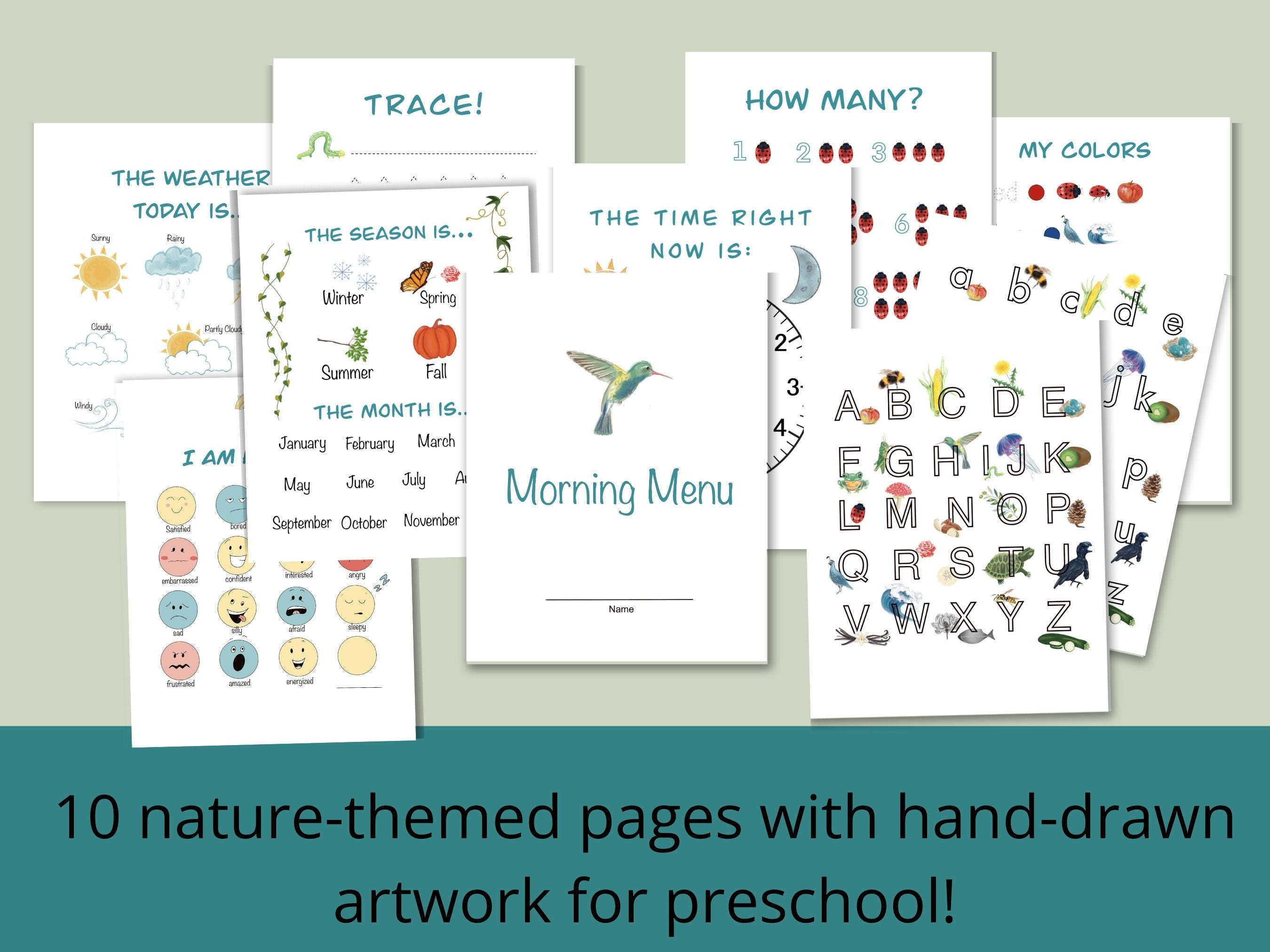 Morning Menu - Preschool - Kindergarten - Toddler - Printable ...