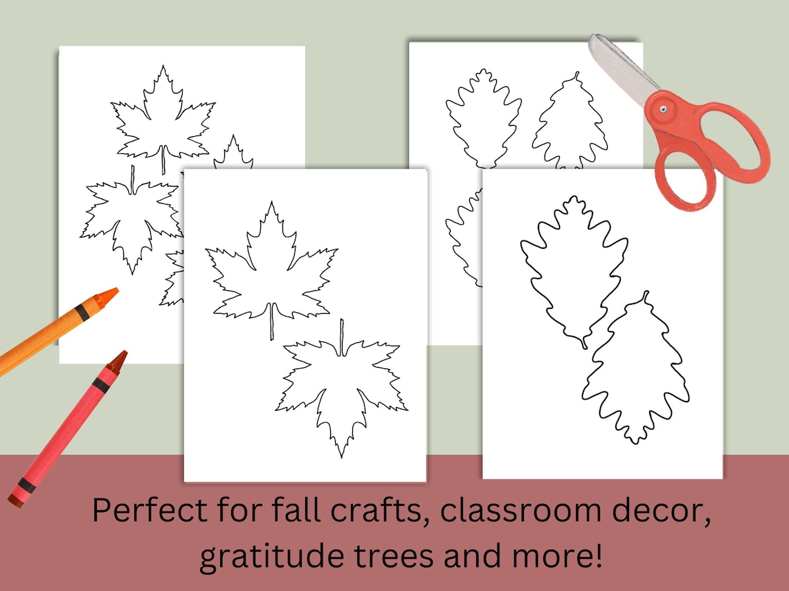 Printable Autumn Leaves PDF - Fall Leaves Outlines for Crafts ...