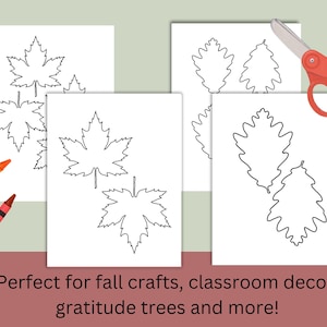Printable Autumn Leaves PDF - Fall Leaves Outlines for Crafts - Coloring - Classroom Projects ...