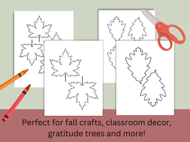 Printable Autumn Leaves PDF - Fall Leaves Outlines for Crafts ...
