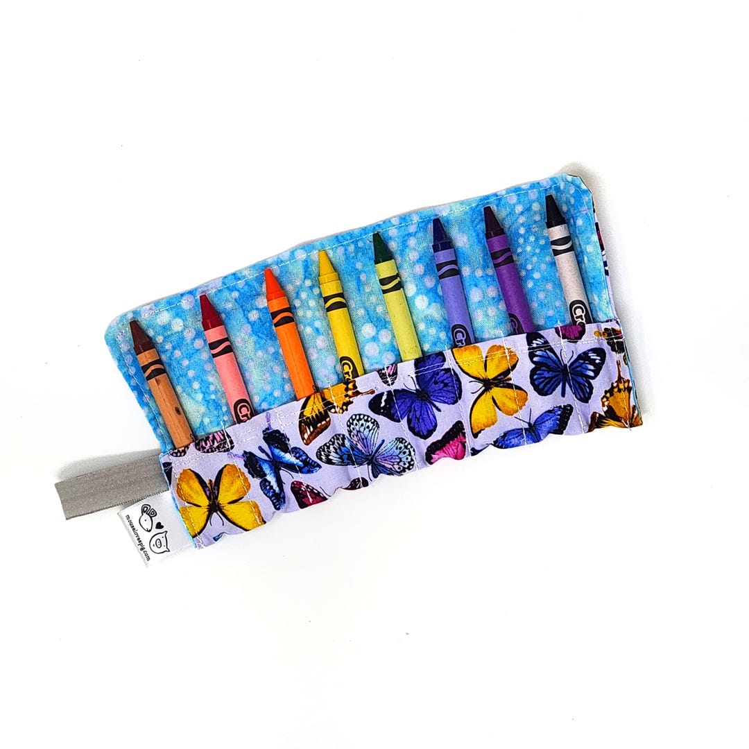 Butterfly Crayon Roll With 8 Crayons, Kids Travel Accessory - Etsy