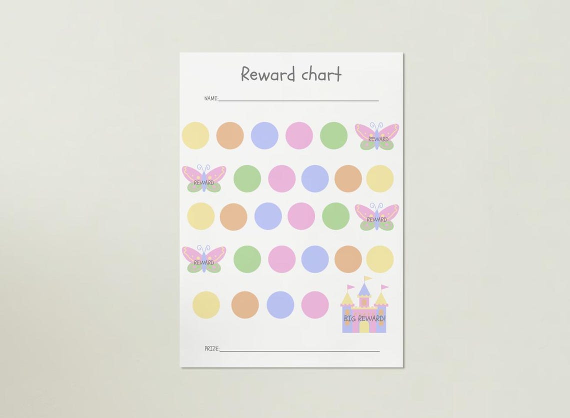 Butterfly Reward Chart Kids Behavior Chart Chore Tracker Educational ...