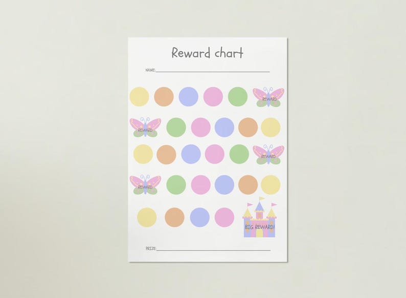 Butterfly Reward Chart Kids Behavior Chart Chore Tracker Educational ...