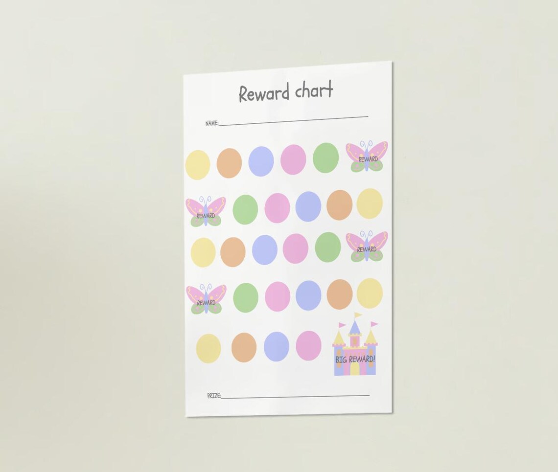 Butterfly Reward Chart Kids Behavior Chart Chore Tracker Educational ...