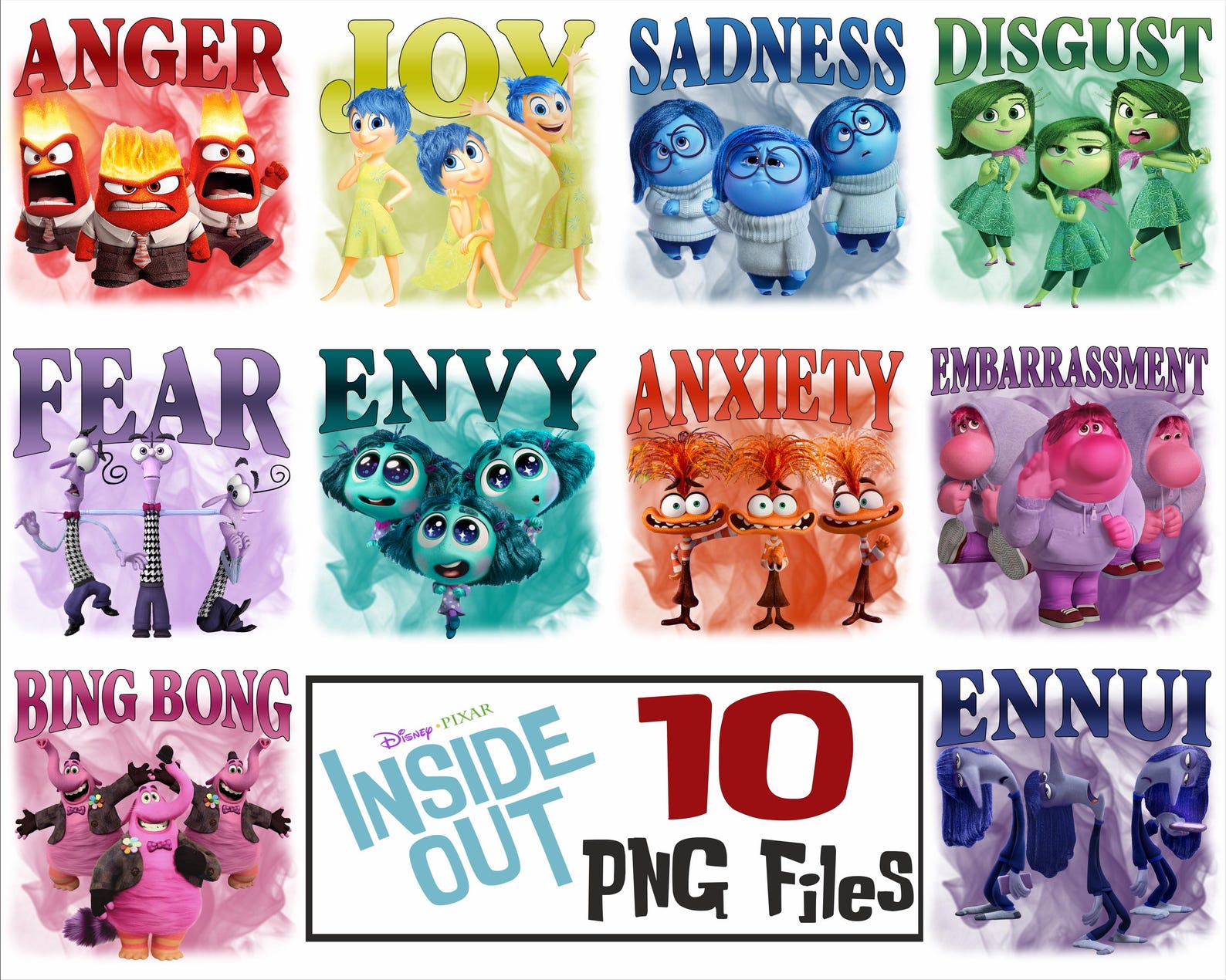 Inside Out 2 Character Digital Download, It's Okay to Feel All the ...