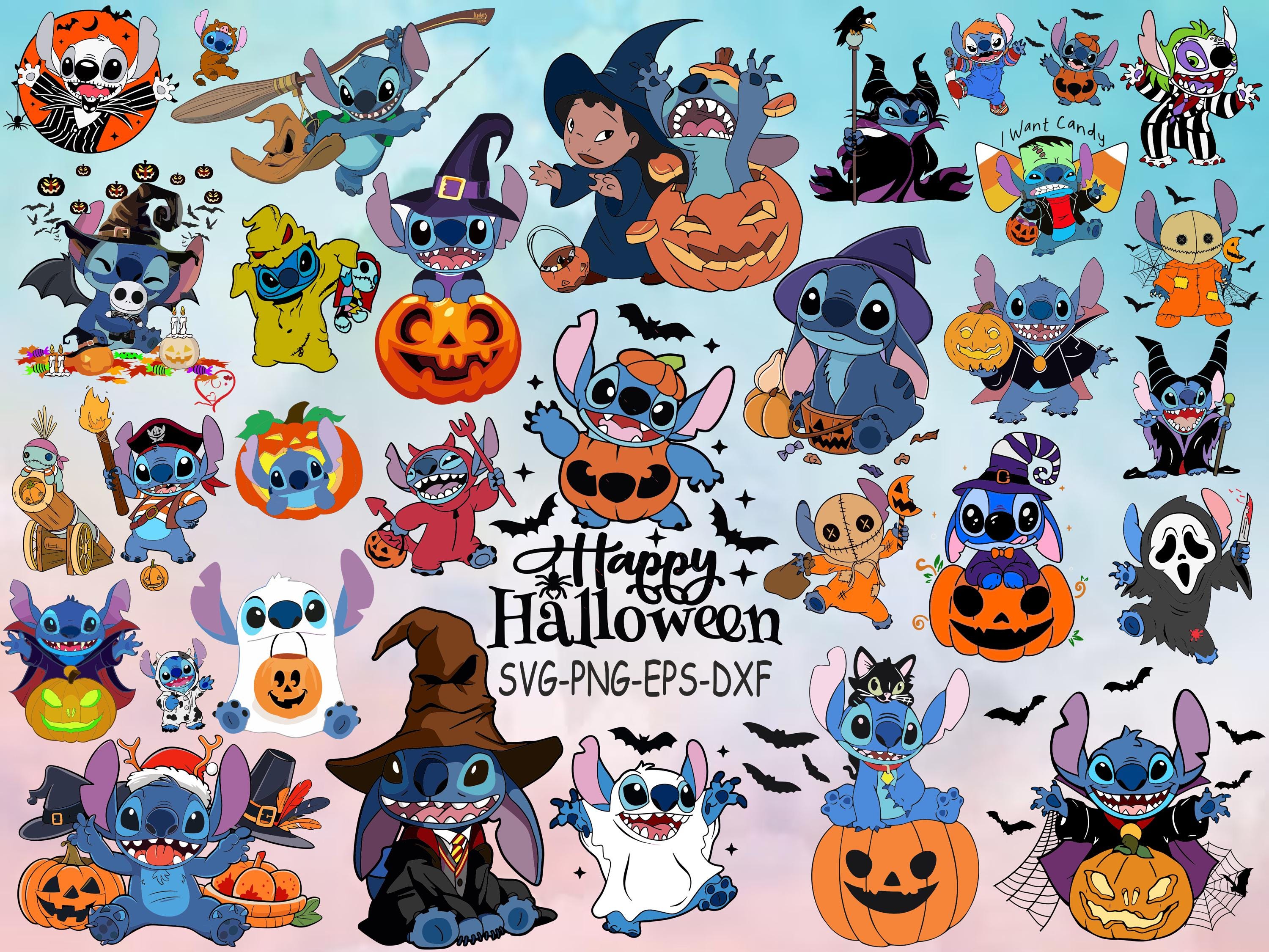 Stitch Halloween Watercolor Bundle, Stitch Halloween Png, Horror Stitch ...