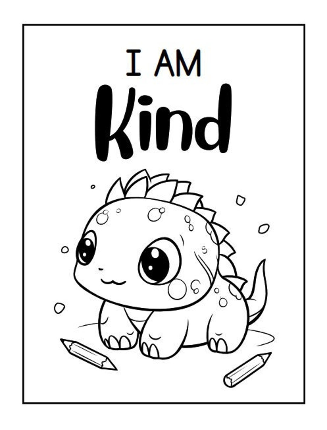 Dinosaurs and Positive Affirmations Coloring Pages for Toddlers ...