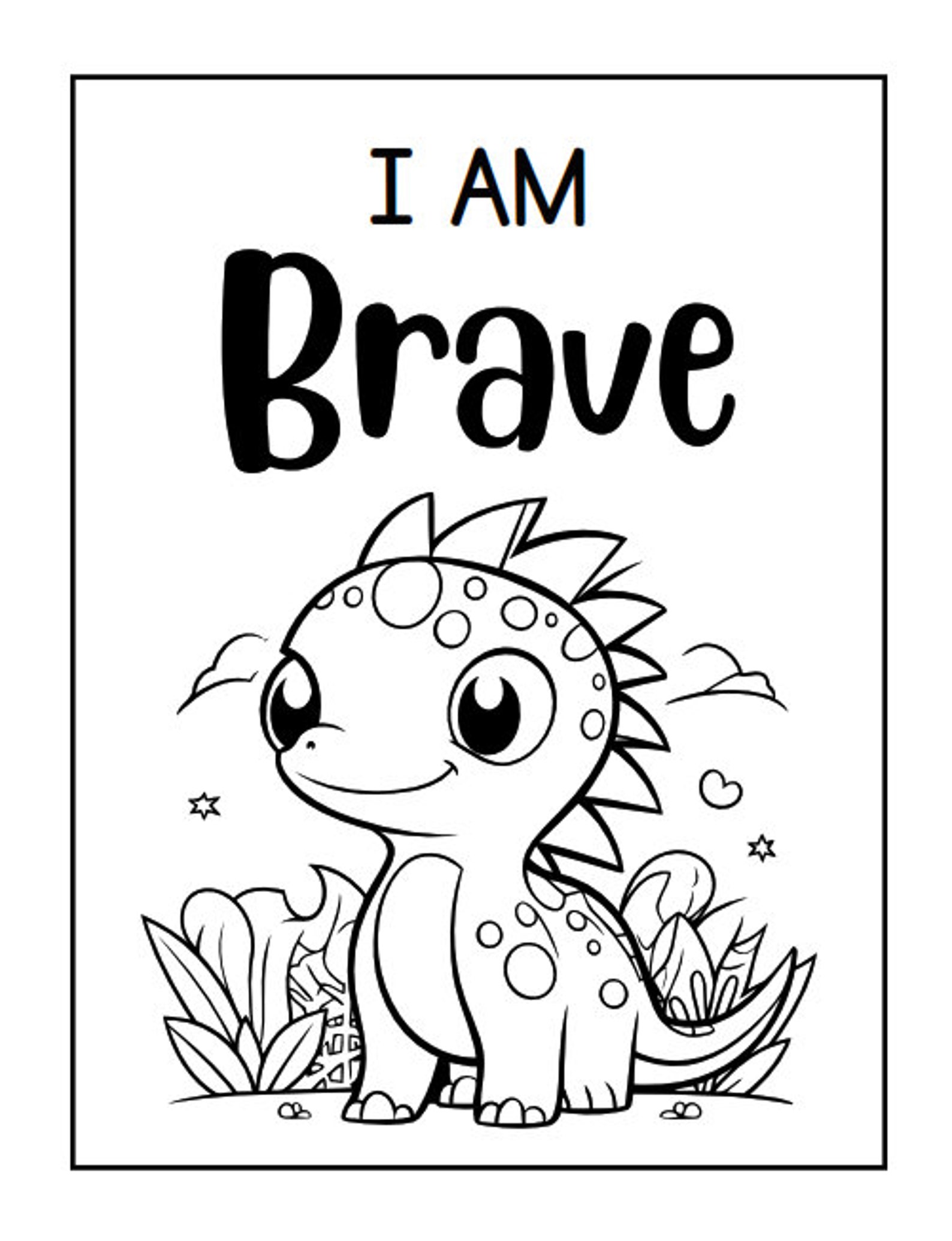 Dinosaurs and Positive Affirmations Coloring Pages for Toddlers ...