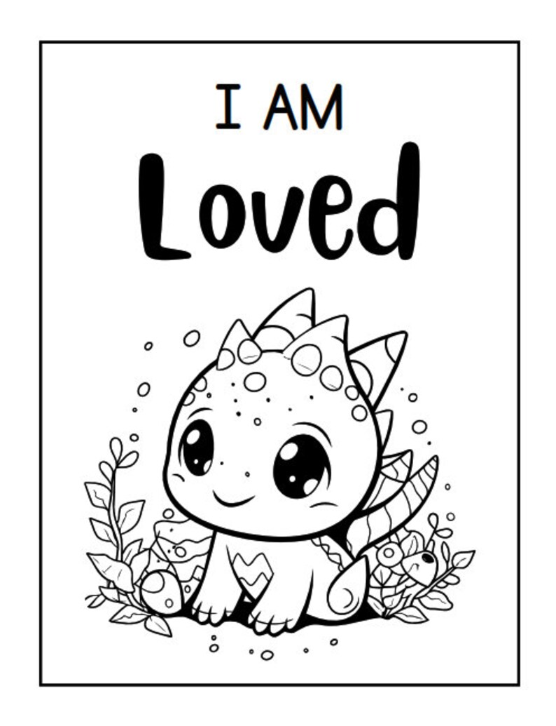 Dinosaurs and Positive Affirmations Coloring Pages for Toddlers ...
