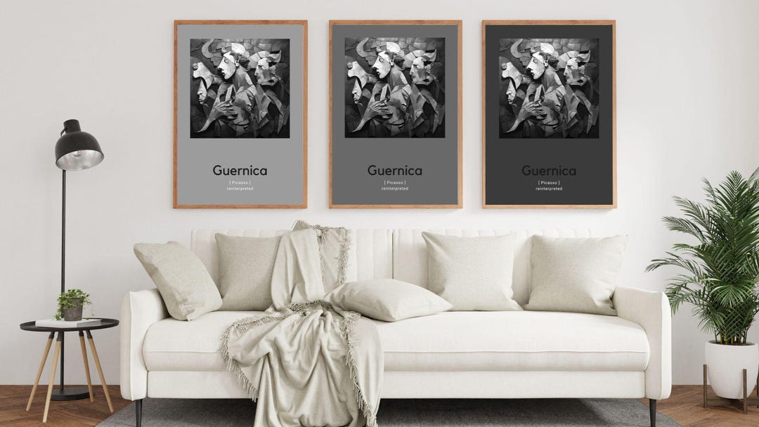 Guernica Reinterpretation Poster Modern Art Print Picasso Inspired Wall ...