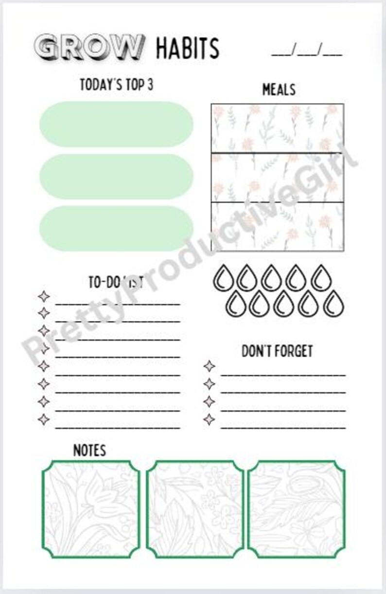 Daily Planner Plant and Floral-themed Cute Calendar Printable 5.5x8.5 ...