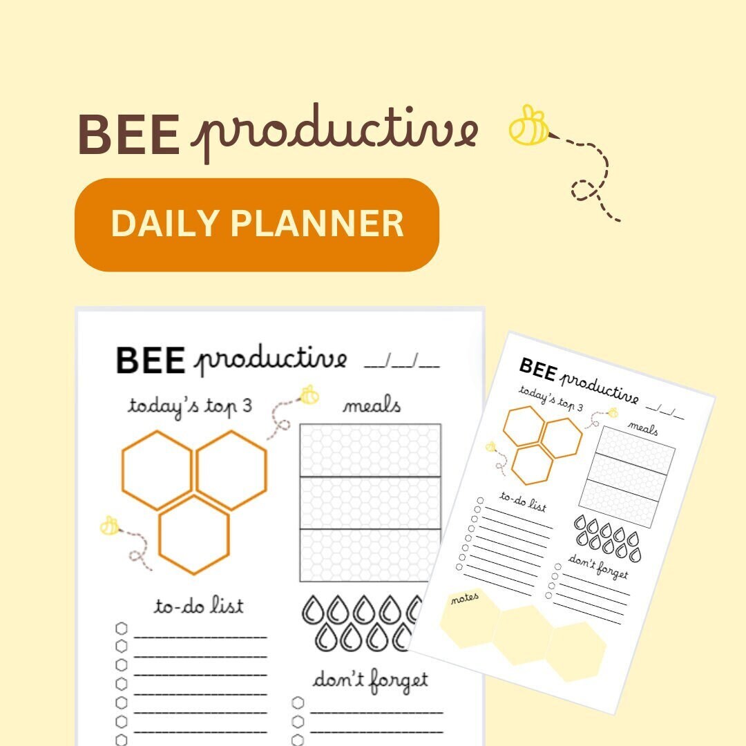 Bee-themed Cute Daily Planner Printable 5.5x8.5 Download - Etsy