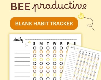 Bee-themed Cute Daily Habit Tracker Customizable Printable 8.5x11 ...