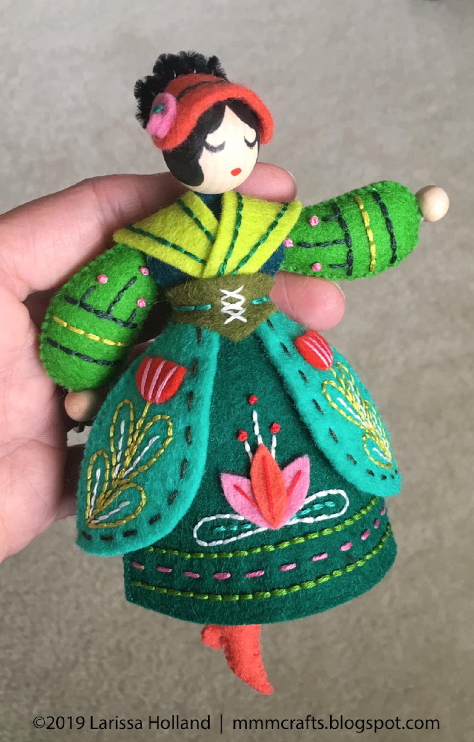 Lady Dancing PDF pattern for a hand sewn wool felt ornament | Etsy