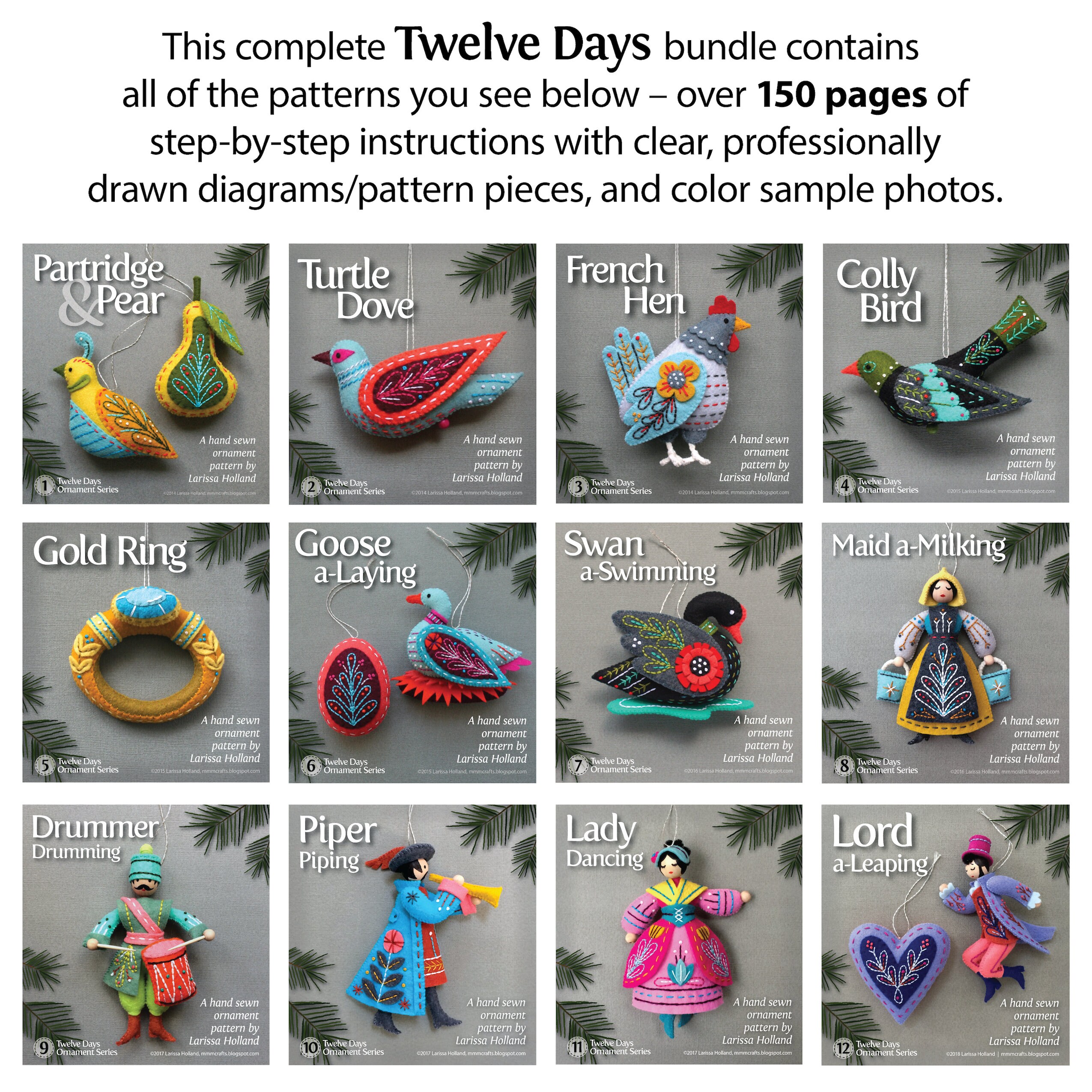 Twelve Days Series Complete 1-12 PDF Pattern Bundle: A | Etsy