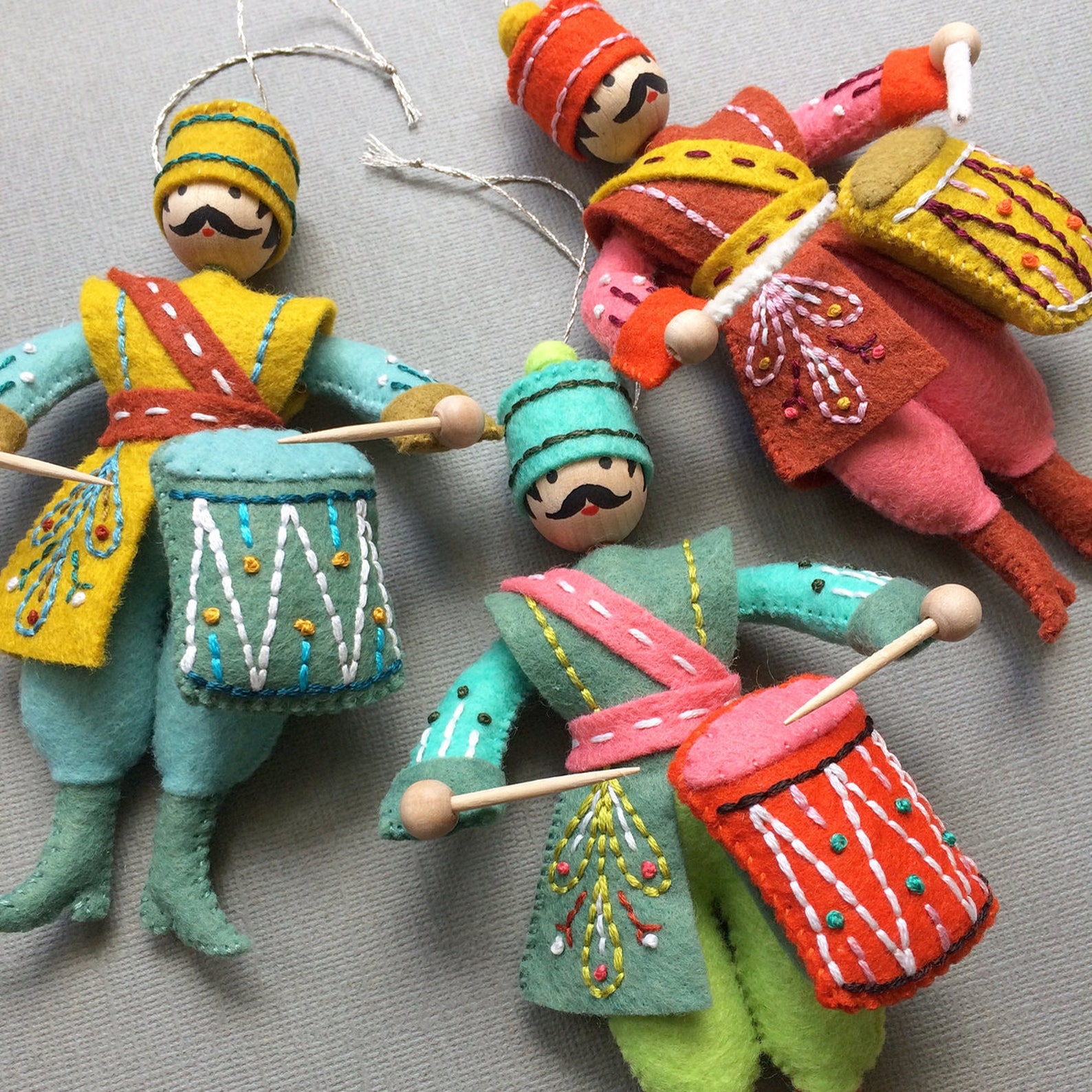 Drummer Drumming PDF Pattern for a Hand Sewn Wool Felt Christmas ...