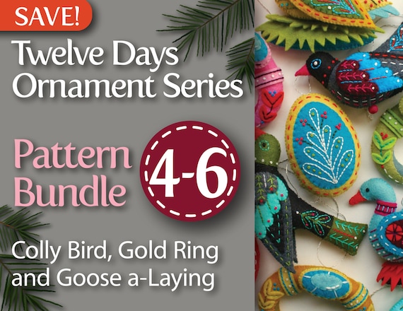 Twelve Days Series 4-6 PDF Pattern Bundle: Colly Bird Gold | Etsy